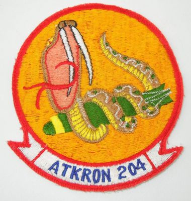 Lot 124 - 1970s US Navy ATKRON VA-204 Squadron Patch | CNY Militaria