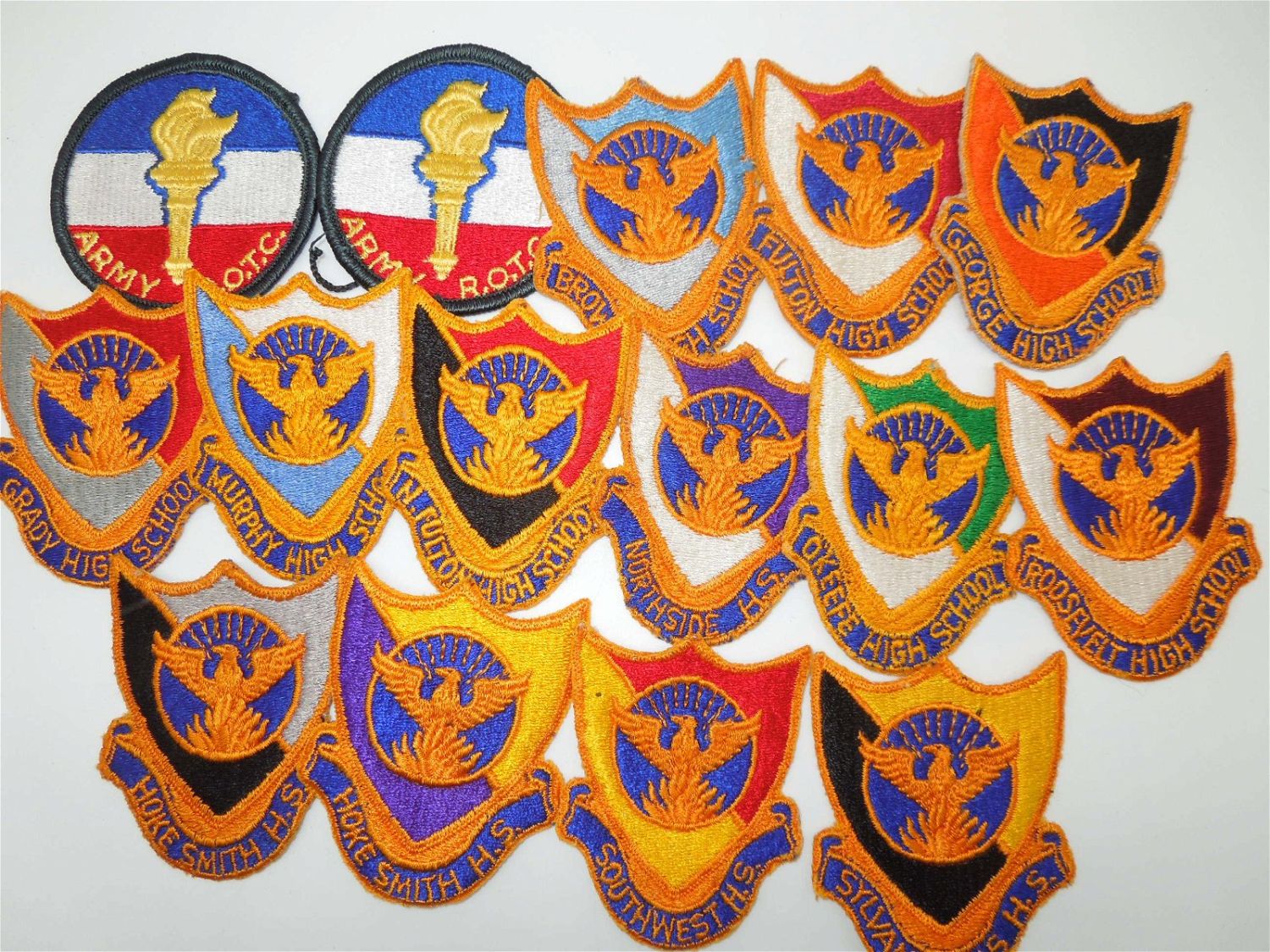 Lot 28 - Lot 1960s US Army ROTC Reserve Officer & JROTC School Patches ...