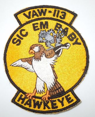 Lot 75 - Vietnam War Era US Navy VAW-113 Hawkeye Sic Em Baby Theater ...