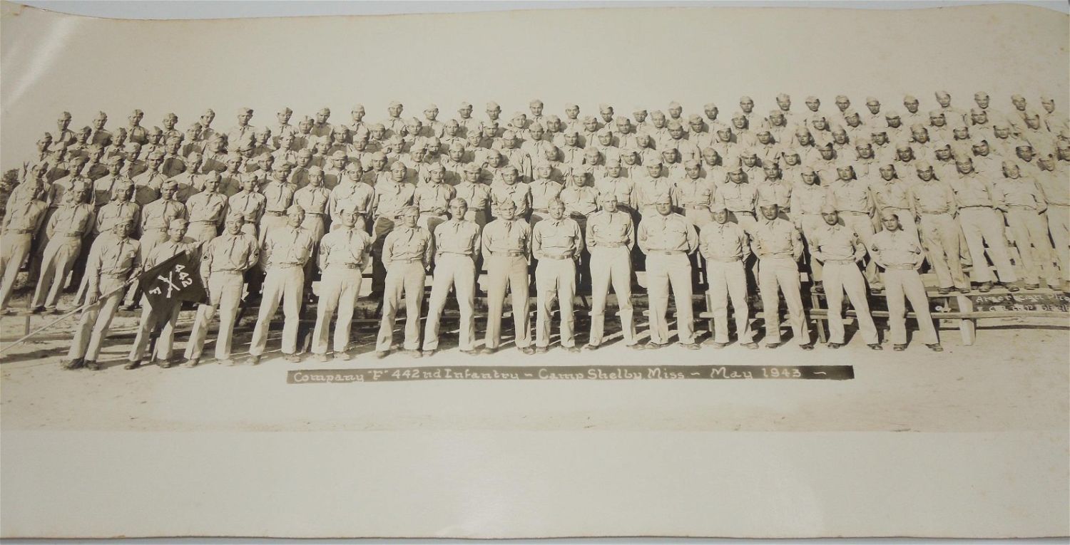 Lot 163 - WWII 1943 Co. F, 442nd RCT Japanese American Camp Shelby ...