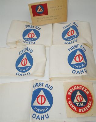 Lot 187 - WWII Era US Civil Defense Oahu, Hawaii Armbands, Booklet ...
