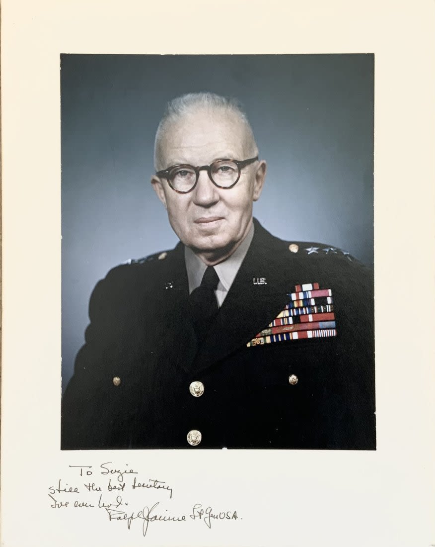 Lot 328 - Army Lt. General Ralph Canine Signed 1955 Photo 1st National ...