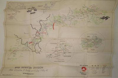 Lot 401 – WWII Army 84th Infantry Division Railsplitters Campaigns Map ...