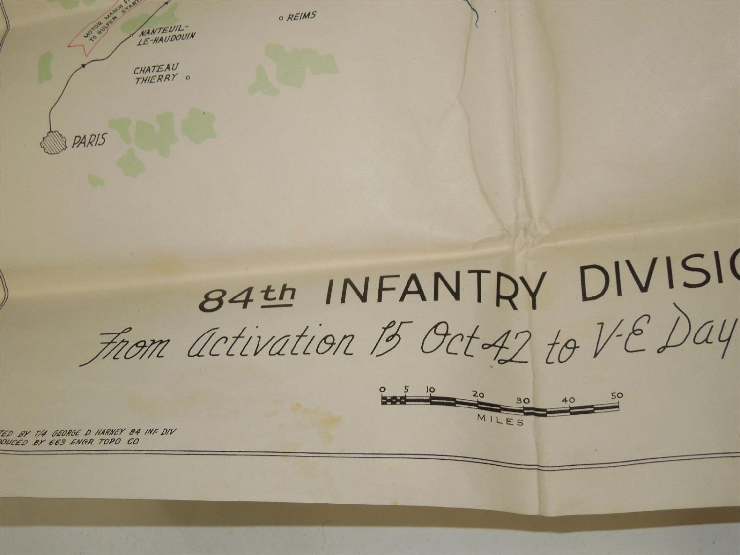 Lot 401 - WWII Army 84th Infantry Division Railsplitters Campaigns Map ...