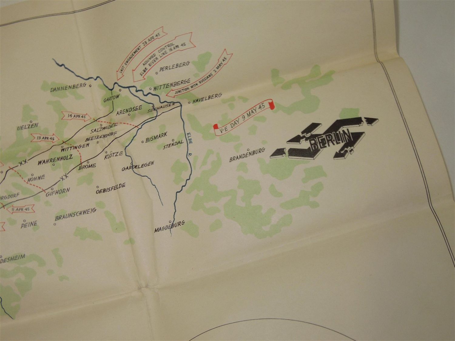 Lot 401 - WWII Army 84th Infantry Division Railsplitters Campaigns Map ...