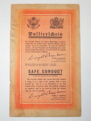 Lot 405 - WWII Eisenhower POW German Soldier Safe Conduct Propaganda ...
