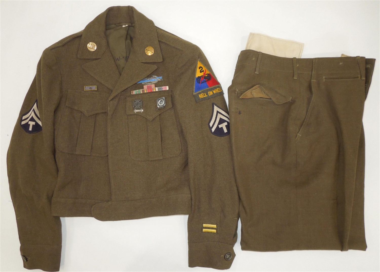 Lot 43 – WWII US Army Occupation 2nd Armored Division Uniform Hell On ...