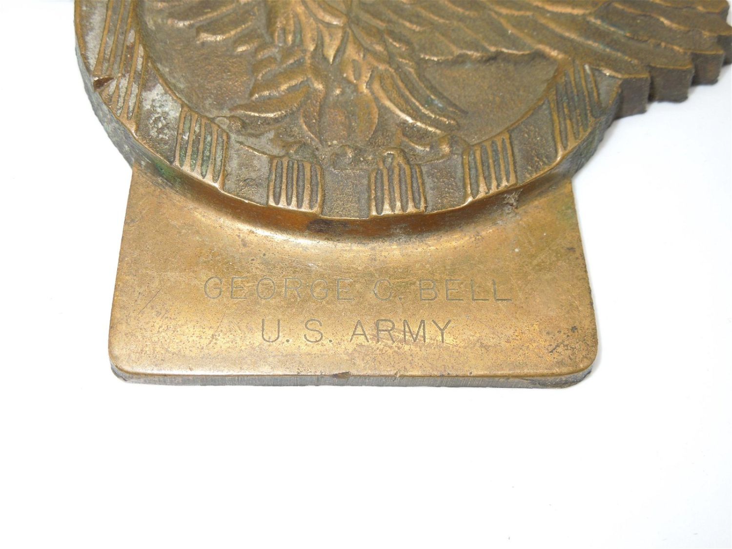Lot 395 - WWII Named Ruptured Duck Brass Military Plaque | CNY Militaria
