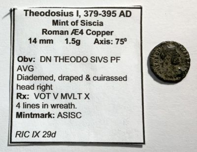 Lot 531 - THEODOSIUS I Siscia VOT V MVLT X Ancient Roman Coin | CNY ...