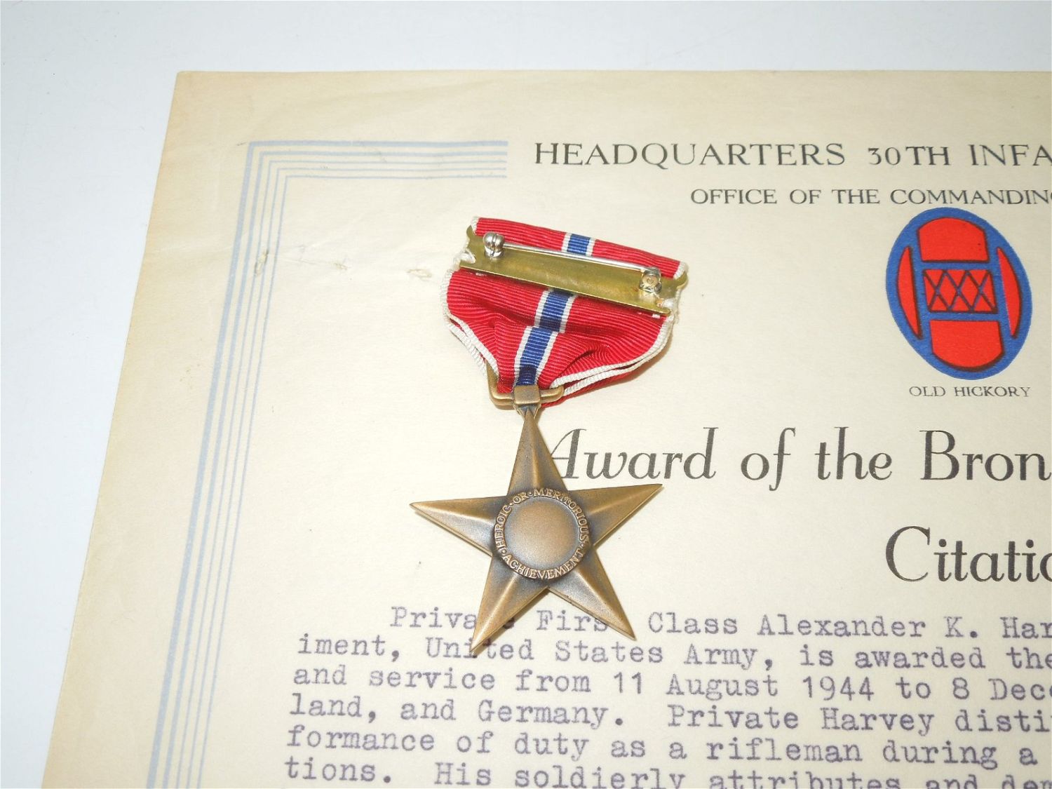 Lot 180 WWII Era Army 30th Infantry Division 119th Regiment Bronze lot-180-wwii-era-army-30th-infantry-division-119th-regiment-bronze