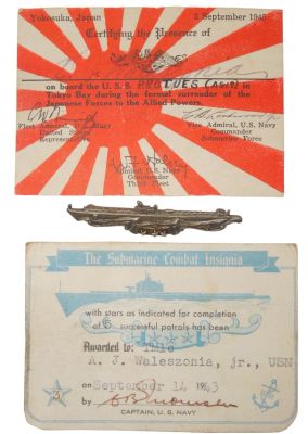 Lot 407 - WWII Era USN Navy Submarine USS Proteus Patrol Named Badge ...