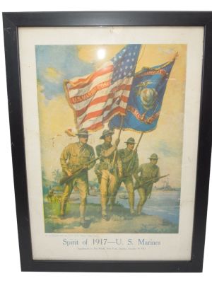 Lot 51 - Framed WWI Spirit of 1917 US Marines Print | CNY Militaria