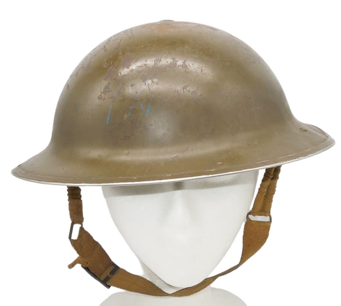 Lot 133 - WWII British or Canadian 1942 MKI Helmet | CNY Militaria