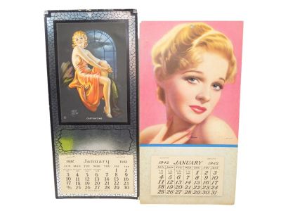 Lot 136 - Lot (2) Pinup Girl Calendars From 1932 & 1942 | CNY Militaria