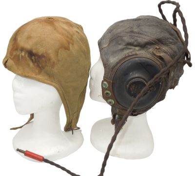 Lot 332 - Lot (2) WWII US Army Air Force AAF Flight Caps #1 | CNY Militaria