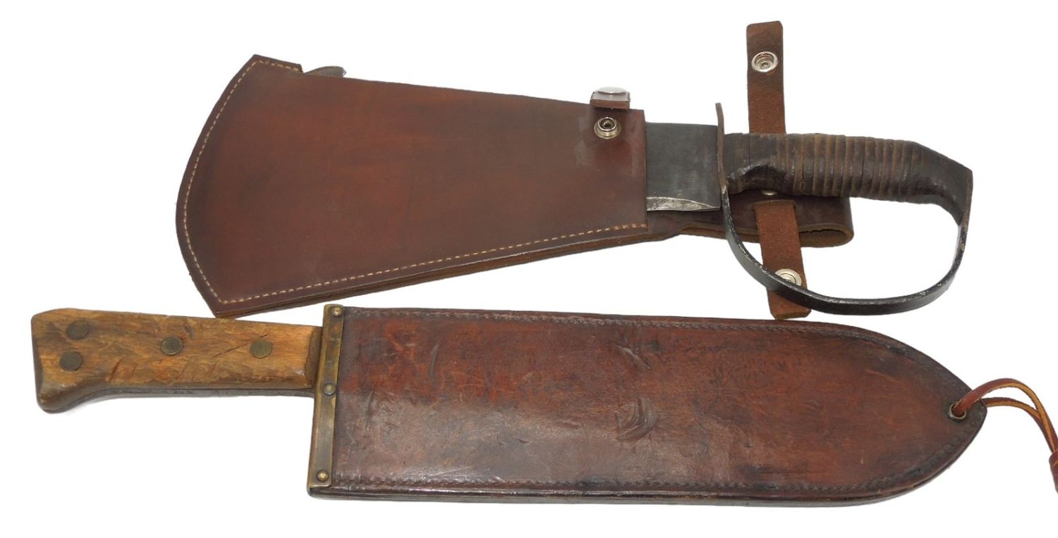 Lot 623 - WWII USMC Marine Corps Bolo Knife & Survival Ax | CNY Militaria
