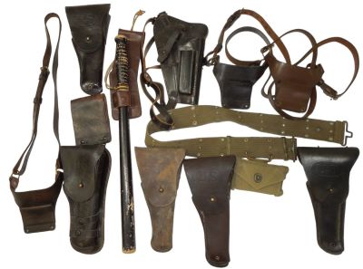 Lot 637 - WWII - Vietnam War US Military Holsters Lot & MP Baton | CNY ...