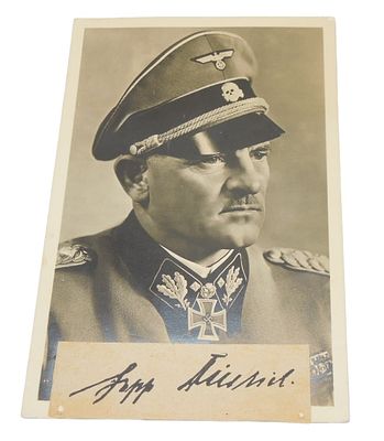 Lot 468 - Original WWII Signed Postcard of SS General Sepp Dietrich ...
