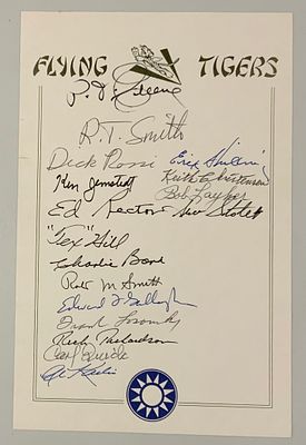 Lot 100 - WWII Flying Tigers AVG (17) Signed Signatures Book Plate Hill ...