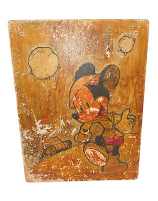 Lot 290 - WWII Hardboard Disney Mickey Mouse Tank Soldier Wall Hanger ...