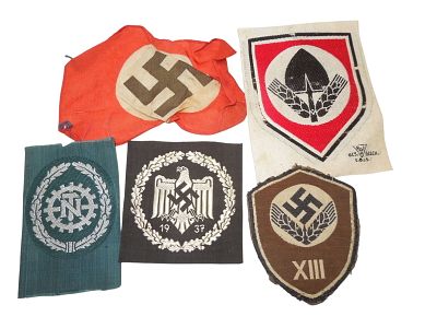 Lot 96 - Lot WWII German BeVo Style Patches NSDAP RAD | CNY Militaria
