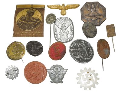 Lot 106 - Lot WWII German Tinnies & Military Wehrmacht Stick Pins RAD ...