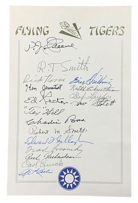 Lot 231 - WWII Flying Tigers AVG (17) Signed Signatures Book Plate Hill ...