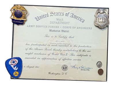 Lot 272 - WWII Manhattan Project Engineer Corps Atomic Bomb Pins ...