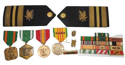 Lot 334 - Vietnam War US Navy Supply Officer Medals & Ribbon Bars Group ...