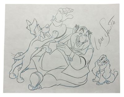 Lot 348 - Disney Lady and the Tramp Pencil Concept Color Drawing ...