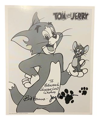 Lot 360 - Cartoon Animators Bill Hanna & Joe Barbera Signed Tom & Jerry ...