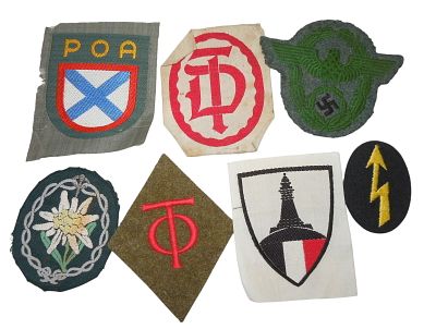 Lot 196 - Lot WWII German Military Edelweiss Todt POA Police Patches ...