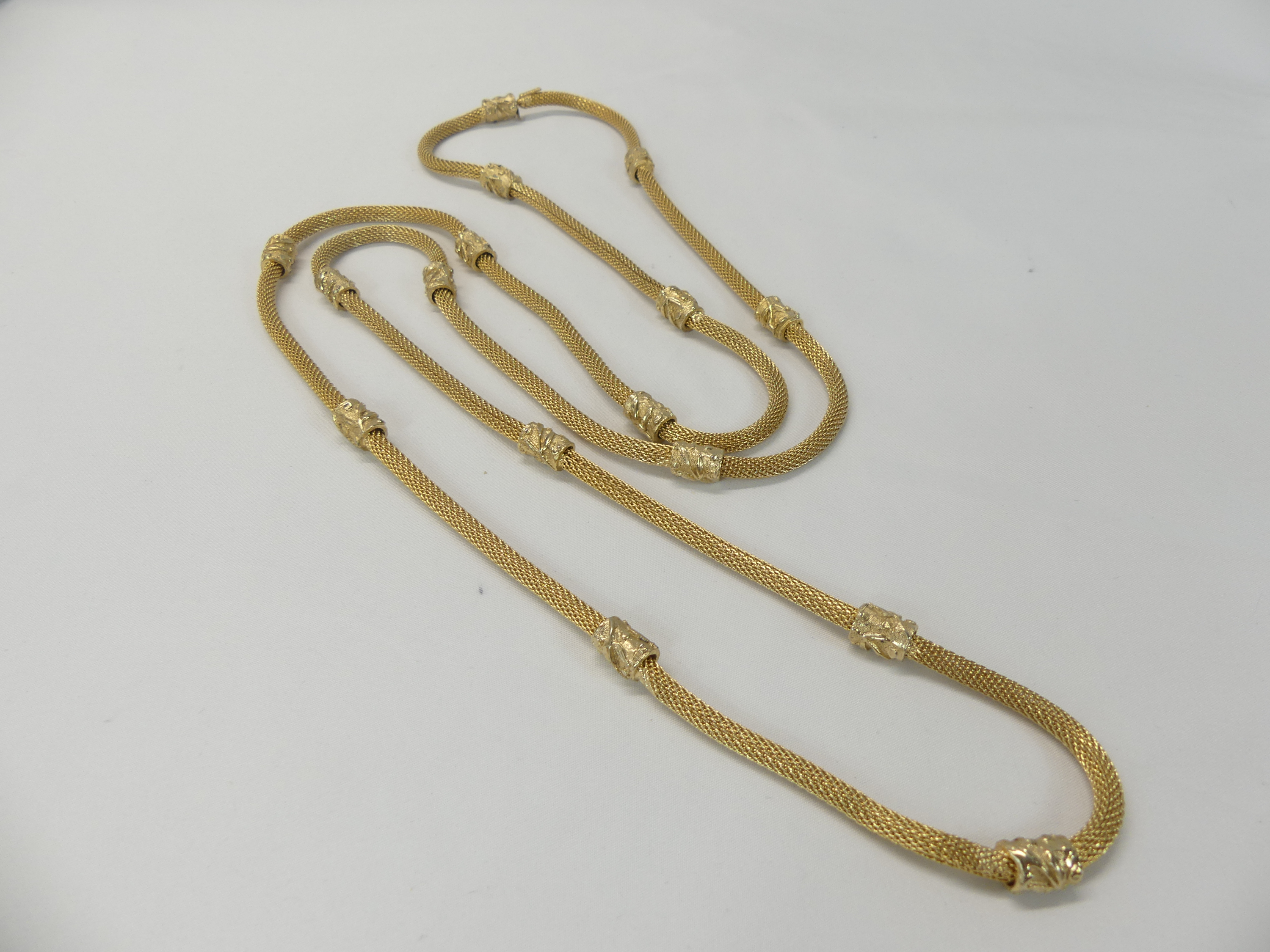 Lot 231 - Vintage Vendome 60 inch Mesh Gold Tone Necklace | Ryan ...