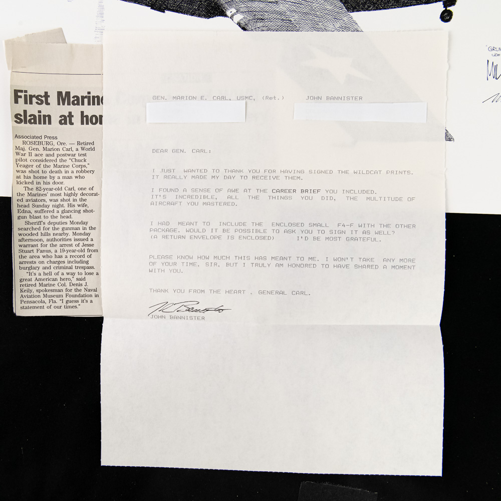 Lot 1199 - USMC MG Marion Carl, First in Many Categories | Donley Auctions