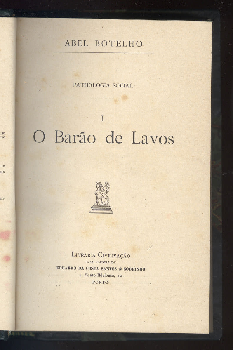 Lot 200 - BOTELHO (Abel). O BARÃO de Lavos. 1889 | Ecléctica Leilões