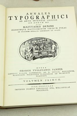 Lot 100 - PANZER (Georg Wolfgang). ANNALES Typographici. Hildesheim ...