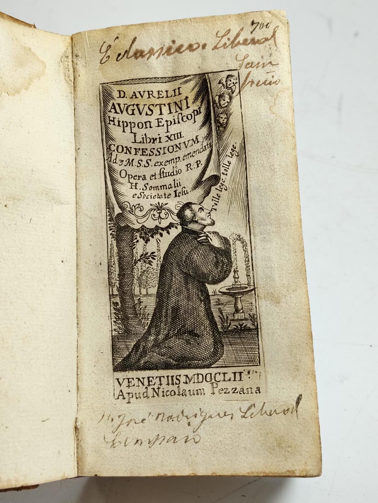 Lot 7 - AGOSTINHO (Santo). D. AURELII Augustini Hippon Episcopi Libri ...