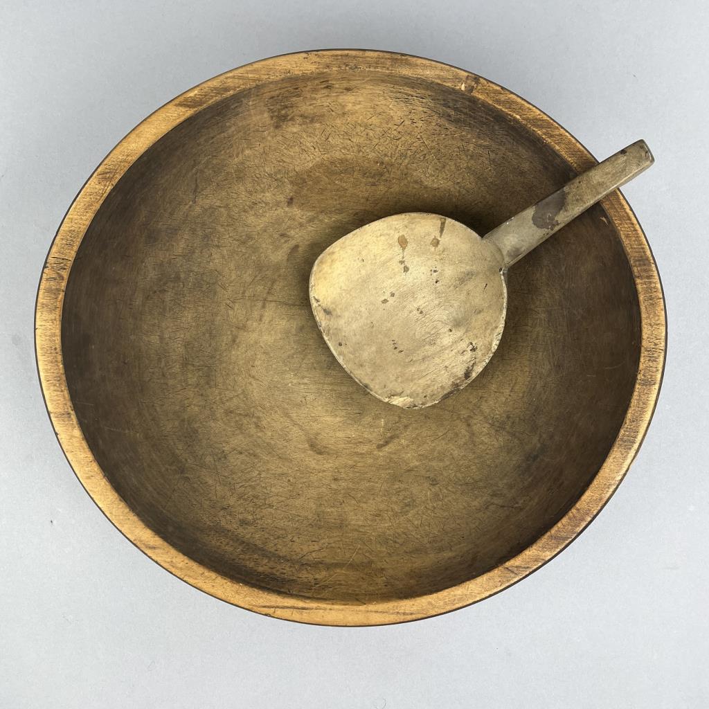 Lot 212 – Antique Wood Butter Bowl and Paddle 19th C. | Epic Auctions ...