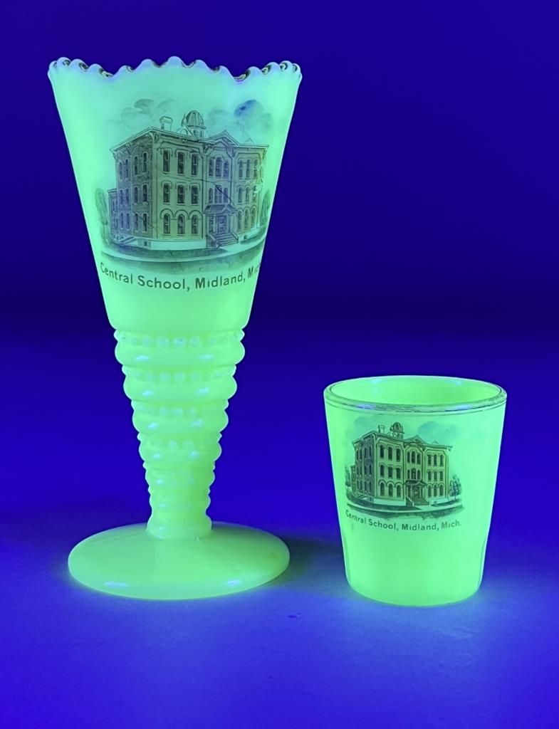 Lot 458 – Midland MI 2 Historic Souvenir Uranium Glass | Epic Auctions ...