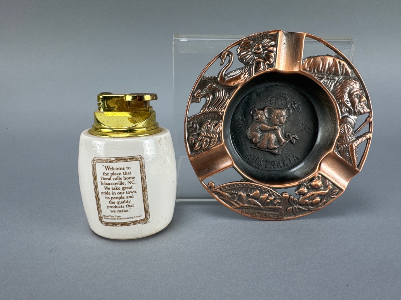 Lot 116 – Doral Ceramic Lighter, Tobaccoville NC, with Wildlife Ashtray ...