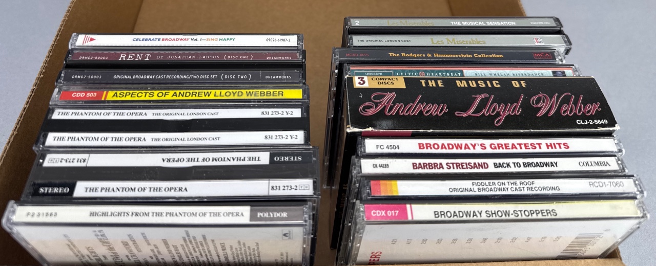 Lot 387 – Broadway Musical CD Collection Featuring RENT, Phantom | Epic ...