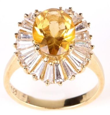 Lot 163108 - 14K YELLOW GOLD YELLOW TOPAZ & CZ LADIES RING | Florida ...