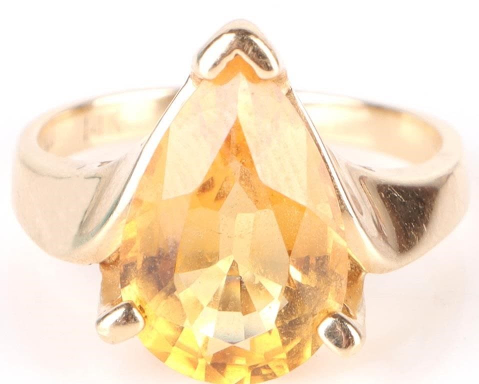 Lot 167122 – 14K YELLOW GOLD YELLOW SPINEL LADIES RING – Florida Estate ...