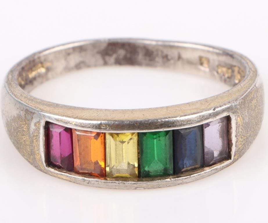 Lot 171002 - STERLING SILVER RAINBOW GEMSTONE RINGS - (3) | Florida ...