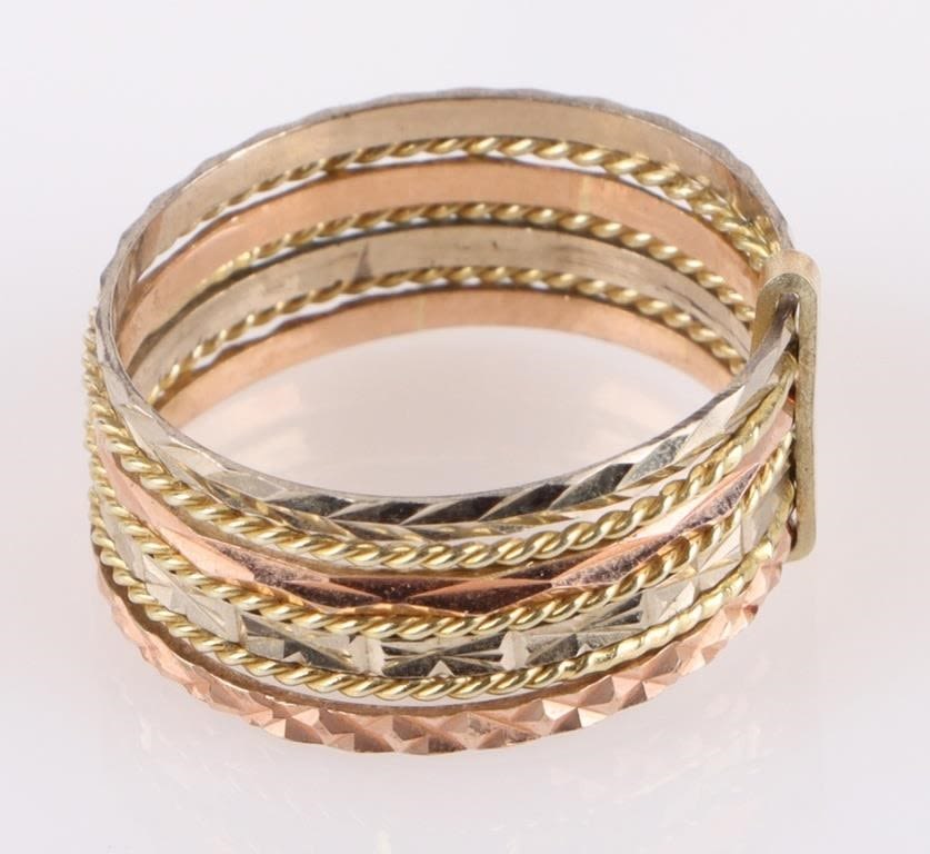 Lot 177060 – 10K GOLD SEVEN-LAYERED LADIES RING – Florida Estate Sales ...