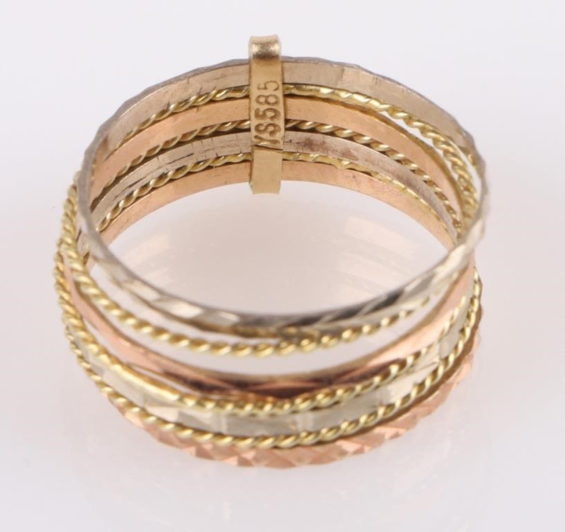 Lot 177060 – 10K GOLD SEVEN-LAYERED LADIES RING – Florida Estate Sales ...