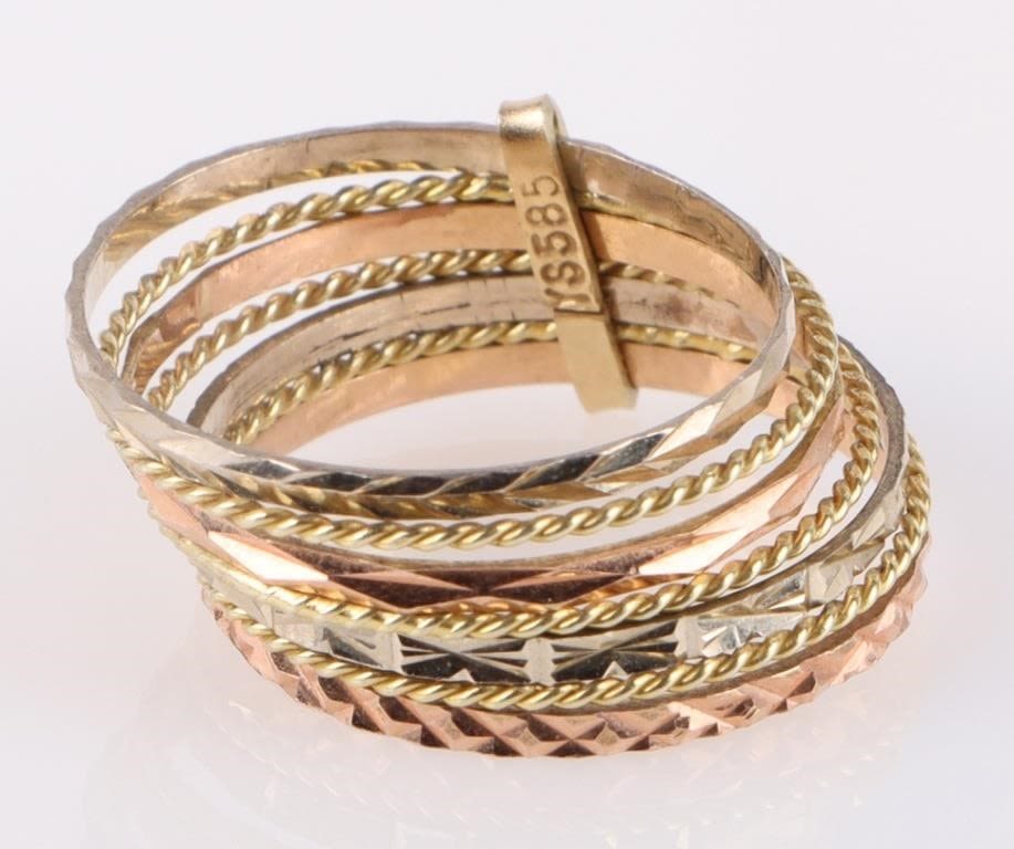 Lot 177060 – 10K GOLD SEVEN-LAYERED LADIES RING – Florida Estate Sales ...