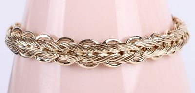 Lot 200200 - 14K GOLD BRAIDED ROPE BRACELET | Florida Estate Sales ...