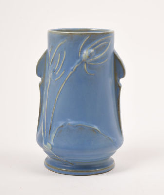 Lot 164 - Roseville Pottery Blue Teasel Vase | Goose Pond Auction