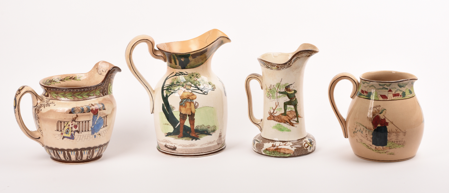 Lot 357 - Four Buffalo Pottery Pitchers | Goose Pond Auction
